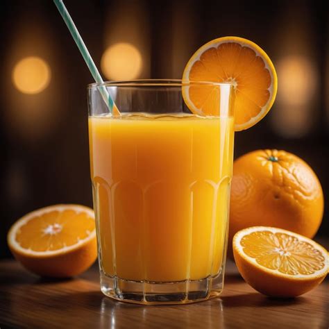 Premium Photo A Glass Of Refreshing Orange Juice Adorned