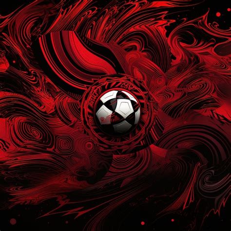 Premium Ai Image A Soccer Ball With A Black And Red Background With A