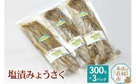 山菜 塩漬 みょうさく 300g×3 秋田県由利本荘市｜ふるさとチョイス ふるさと納税サイト