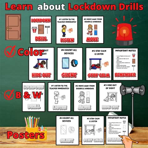 Lockdown Drill Story And Decor Activity Book Posters School Safety Lock