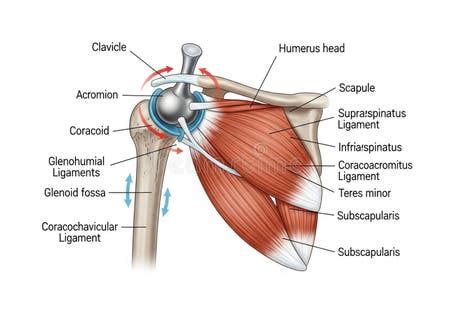 Anatomical Illustration Of The Shoulder Joint Stock Illustration