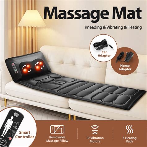Homasa Vibration Massage Mat Heated Shiatsu Neck Massager Full Body
