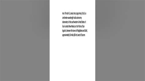 What Is Very Large Array Youtube