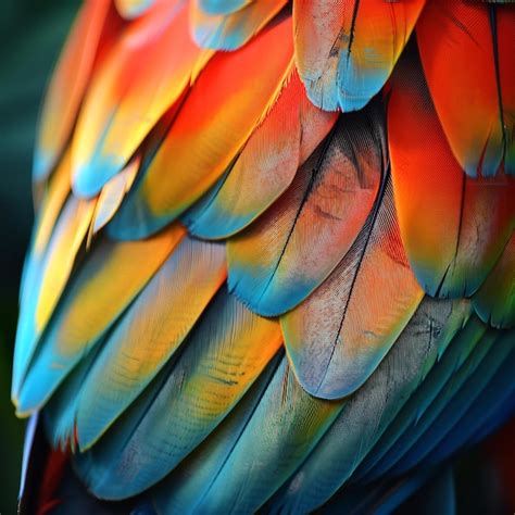 Detailed Close Up Of Exotic Bird Feathers In High Resolution Premium