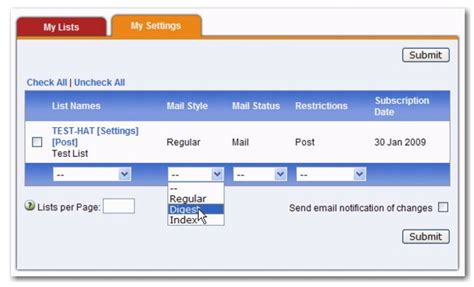Working With Mailing Lists