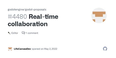 Real Time Collaboration · Godotengine Godot Proposals · Discussion 4480 · Github