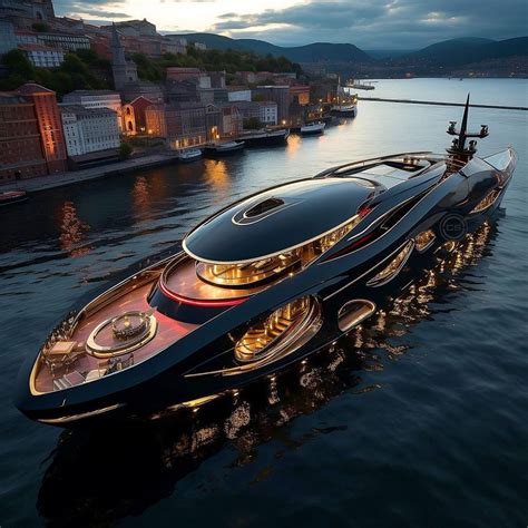 Luxury Yacht Floating In The City