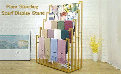 Floor Standing Scarf Display Stand Metal Freestanding