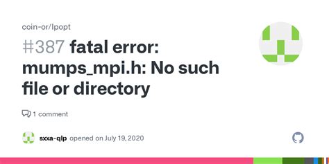 Fatal Error Mumps Mpi H No Such File Or Directory Issue 387 Coin