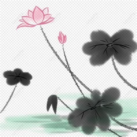 잉크 연꽃 Png 일러스트 무료 다운로드 Lovepik