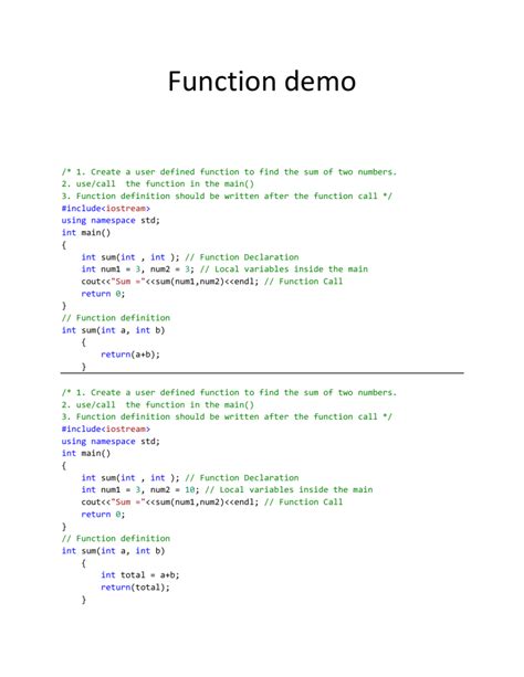 C Function And Array Examples