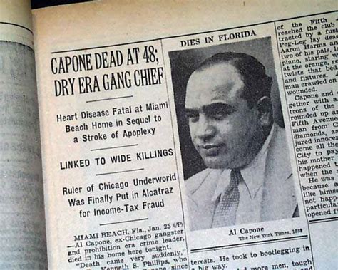 Al Capone Death In 1947