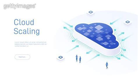 Cloud Scaling Solution Concept Cloud Computing Technology Is Easy Handles Growing And