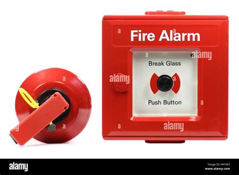 Push Button Fire Alarm Isolated On White Background Stock Photo Alamy