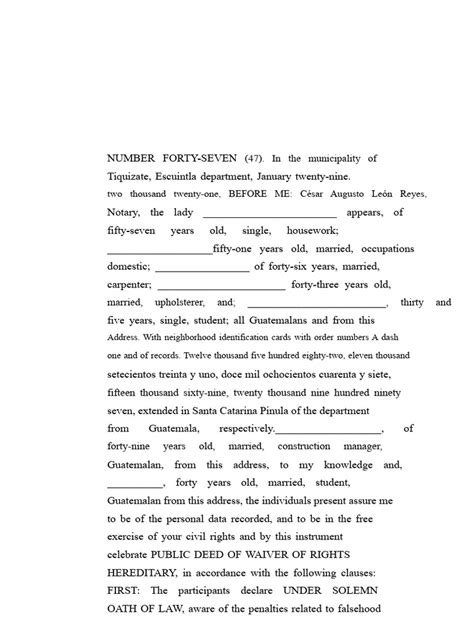 Waiver Of Inheritance Rights Pdf Legal Documents Private Law