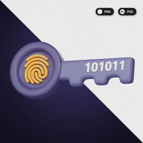 Premium Psd Fingerprint Key Cyber Security Icons Set Ux Ui Web Design