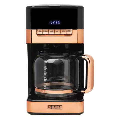 Haden Quintessential 12 Cup Programmable Coffee Maker Black Copper