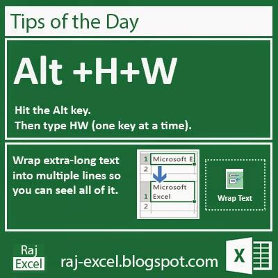 Tips Of The Day Microsoft Excel 2013 Short Cut Keys Alt Hw Artofit