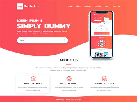 vw mobile app wordpress theme