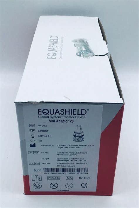 New Equashield Va 282 Closed System Transfer Device Vial Adaptor 28