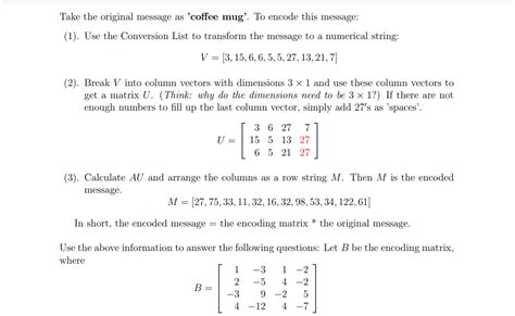 Cryptography Using Matrices Matrices Can Be Used Chegg Com