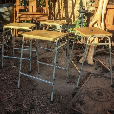 Vintage Stacking School Stools Old Wood Werks By Marcus Postin