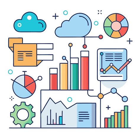 colorful data analysis concept with charts and graphs premium ai