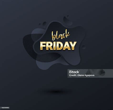 블랙 프라이데이 세일 배너 또는 리퀴드 스플래시 배경 포스터 블랙 프라이데이 광고 배너 3d 동적 모양과 황금 글자 벡터 비즈니스 일러스트레이션 3차원 형태에 대한 스톡