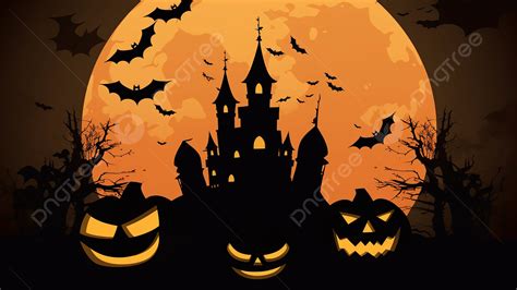 할로윈 무서운 만화 평평한 귀여운 검은색 배경 일러스트 및 사진 무료 다운로드 Pngtree