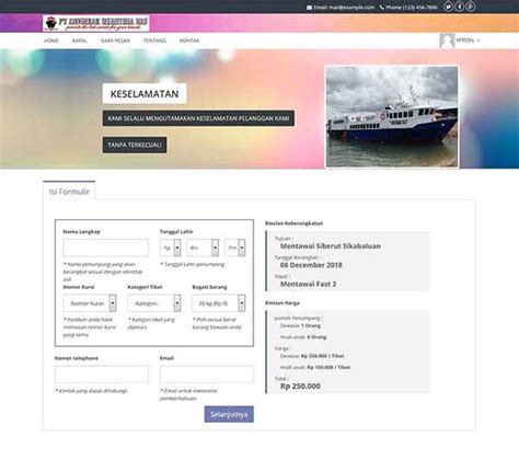 Php Mysql Pemesanan Tiket Kapal Online Php Project