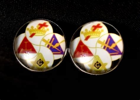 A Masonic Classy Pair Of Cuff Links Designed With A Catawiki