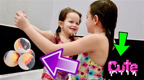 Dancing In A Bath Of Bath Bombs Super Cute Sisters Youtube