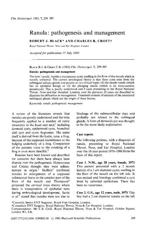 Pdf Ranula Pathogenesis And Management Dokumen Tips
