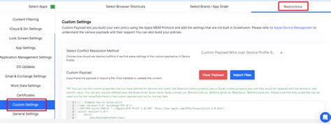 custom payload for ios