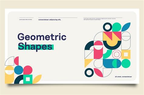 벡터 평면 기하학적 배경 디자인 서식 파일 프리미엄 벡터