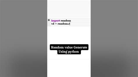 Generate Random Value Using Python Youtube