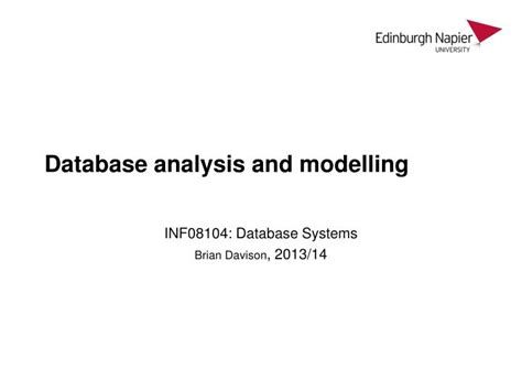 PPT Database Analysis And Modelling PowerPoint Presentation Free Download ID