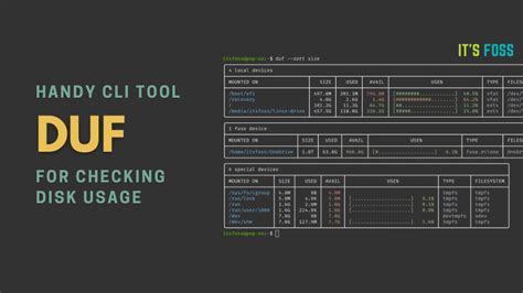 Check Your Disk Usage Using Duf Terminal Tool Friendly Alternative To Du And Df Commands