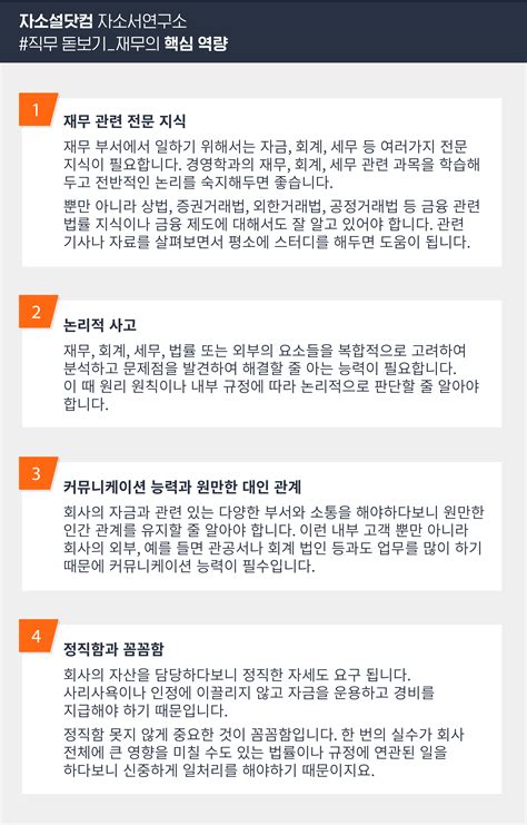 직무 돋보기 4 재무 편 평소 꼼꼼하다 정직하다 칭찬을 들었다면 혹시 당신은 ‘재무형 인간