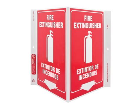 Zing Enterpriseseco Safety Projecting Sign Fire Extinguisher Bilingual
