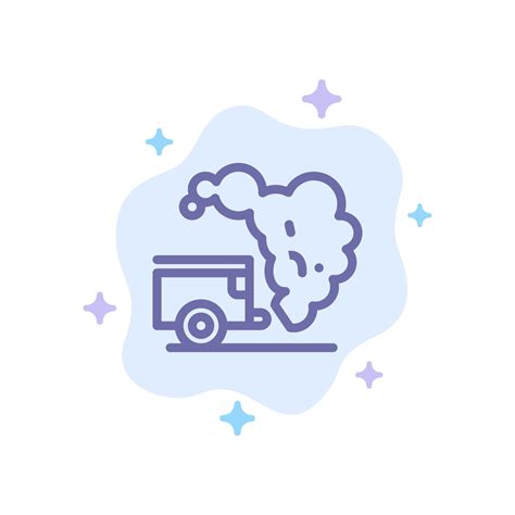 Dump Environment Garbage Pollution Blue Icon On Abstract Cloud