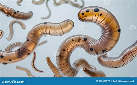 Microscopic Planarian Flatworm With Eye Spots And Visible Digestive