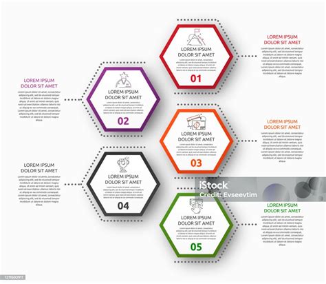 5 오각형 벡터 인포 그래픽 다섯 다이어그램 그래프 순서도 타임 라인 마케팅 프리젠 테이션에 사용 개념에 대한 스톡 벡터 아트