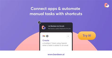 Create A HubSpot Ticket Using OpenAI When A Label Is Added To An Email Bardeen Automation