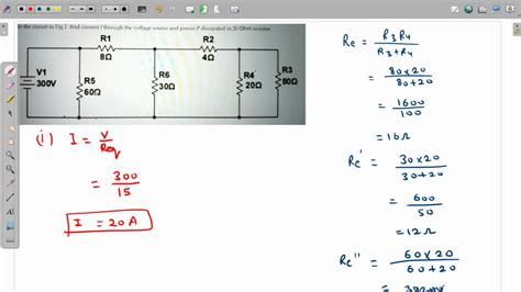 solved in the circuit shown in the figure find the current through