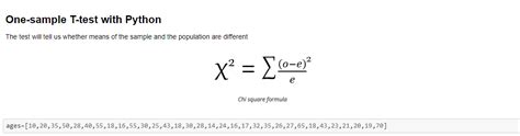 Chi Square Formulas Image In Place Of One Sample T Test With Python