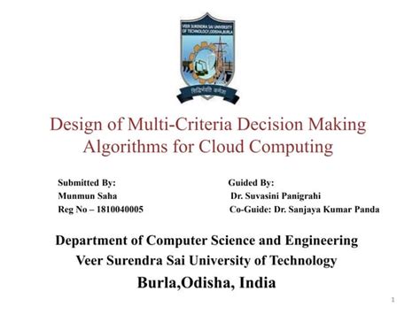 Design Of Multi Criteria Decision Making Algorithm For Cloudpptx