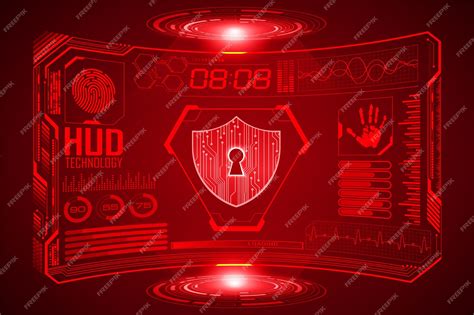 Premium Vector Hud Padlock Future Technology Concept Background