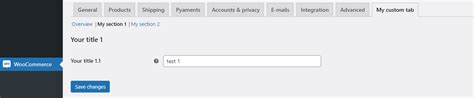 Php Add A Custom Woocommerce Settings Page Including Page Sections