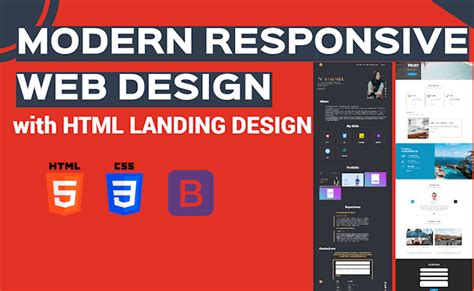 Create Responsive Website Landing Page Design Using Html Css By